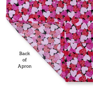 Red Heart Apron in Cotton, Sweetheart Apron With Red Trim and Ties ...