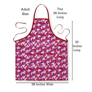 Red Heart Apron in Cotton, Sweetheart Apron With Red Trim and Ties ...
