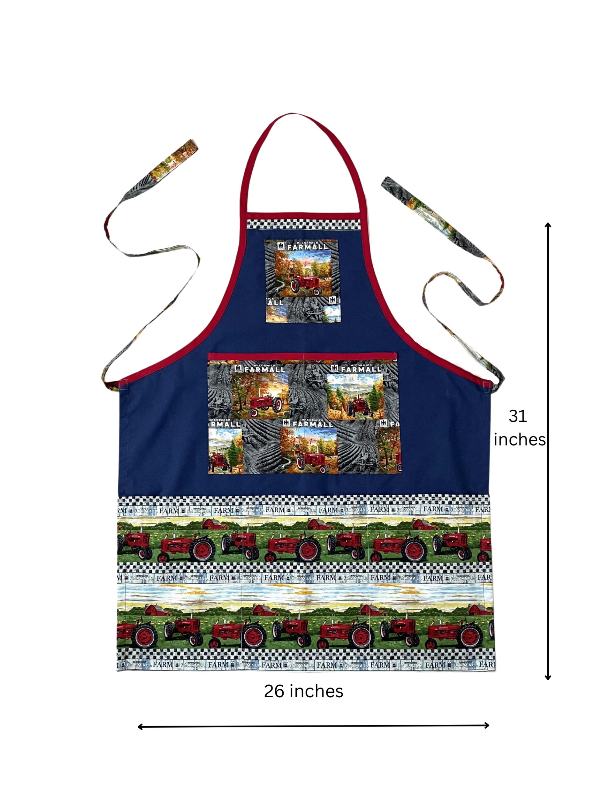 Farmall Tractor Apron for Men or Women, Red Antique Tractor Cotton ...