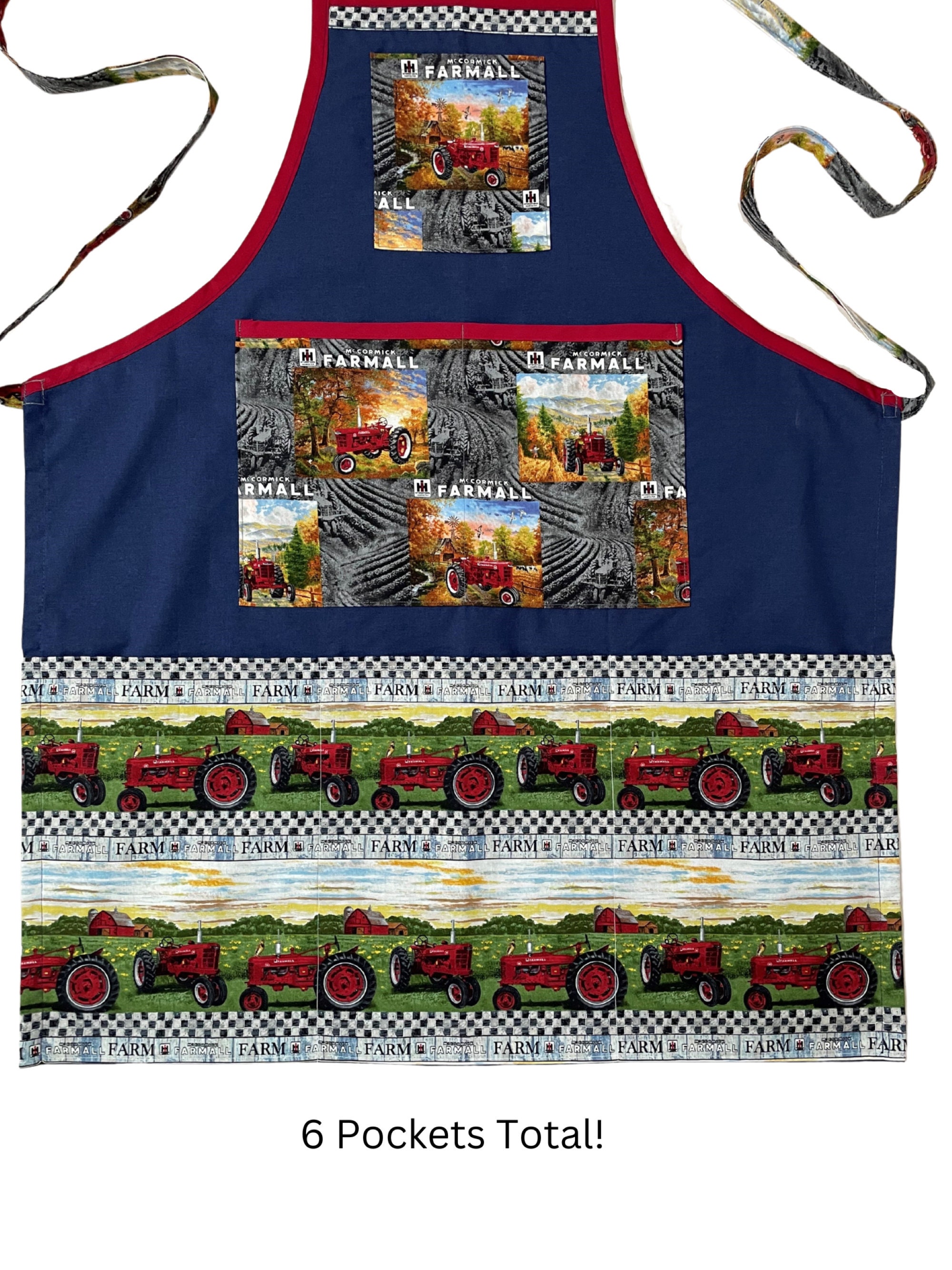 Farmall Tractor Apron for Men or Women, Red Antique Tractor Cotton ...