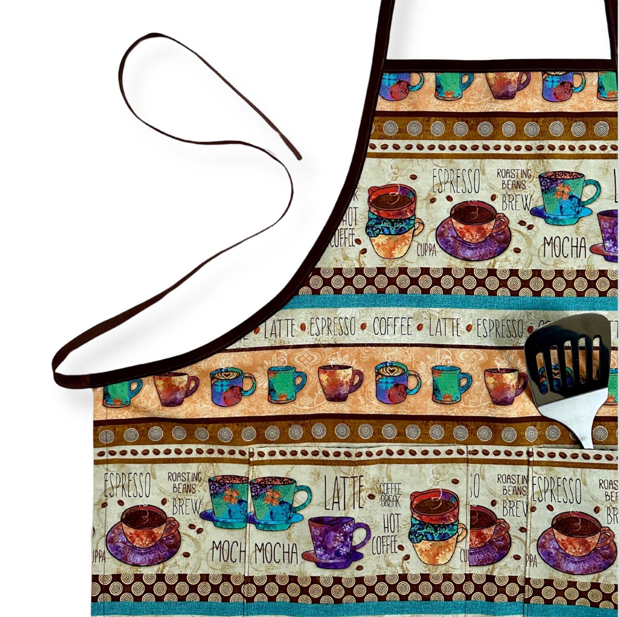 Cafe Core Style Apron: Adorable Mugs and Cups Print, Perfect Gift for ...