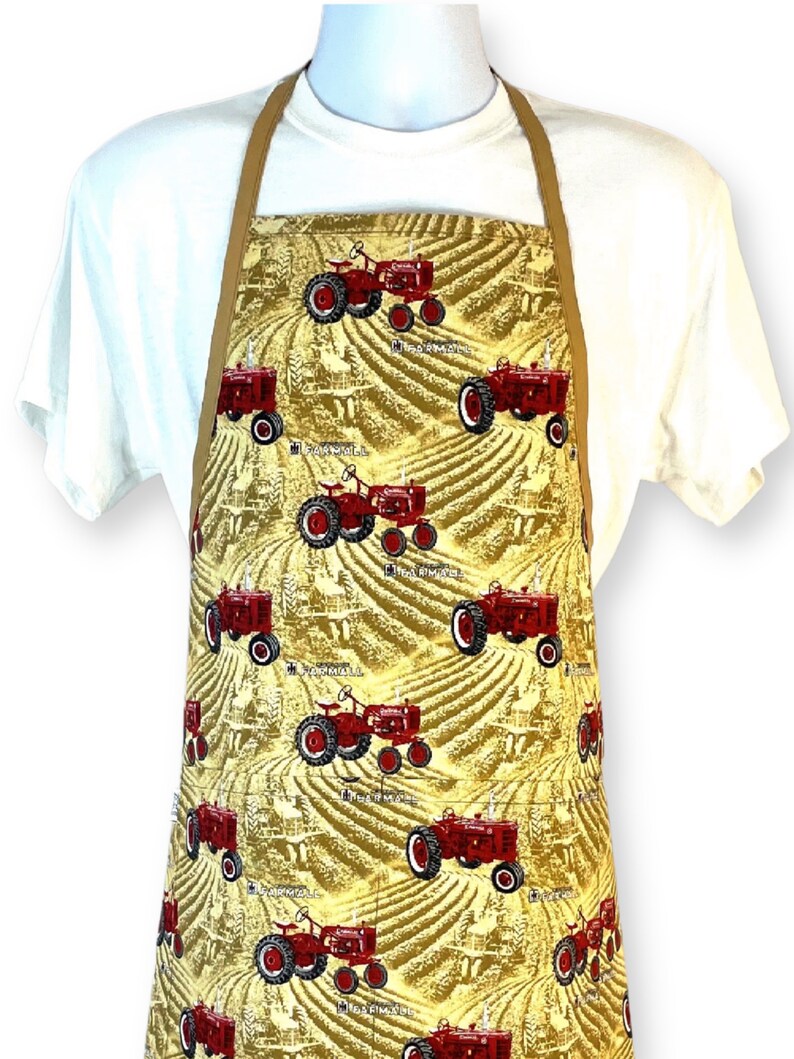 Farmall Tractor Apron, One of A Kind Design, Farmhouse Apron, Men's ...