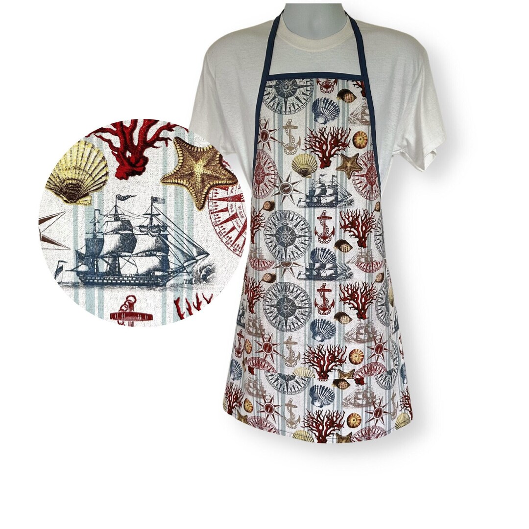 Nautical Apron for Women and Men Cotton Apron for the Beach - Etsy