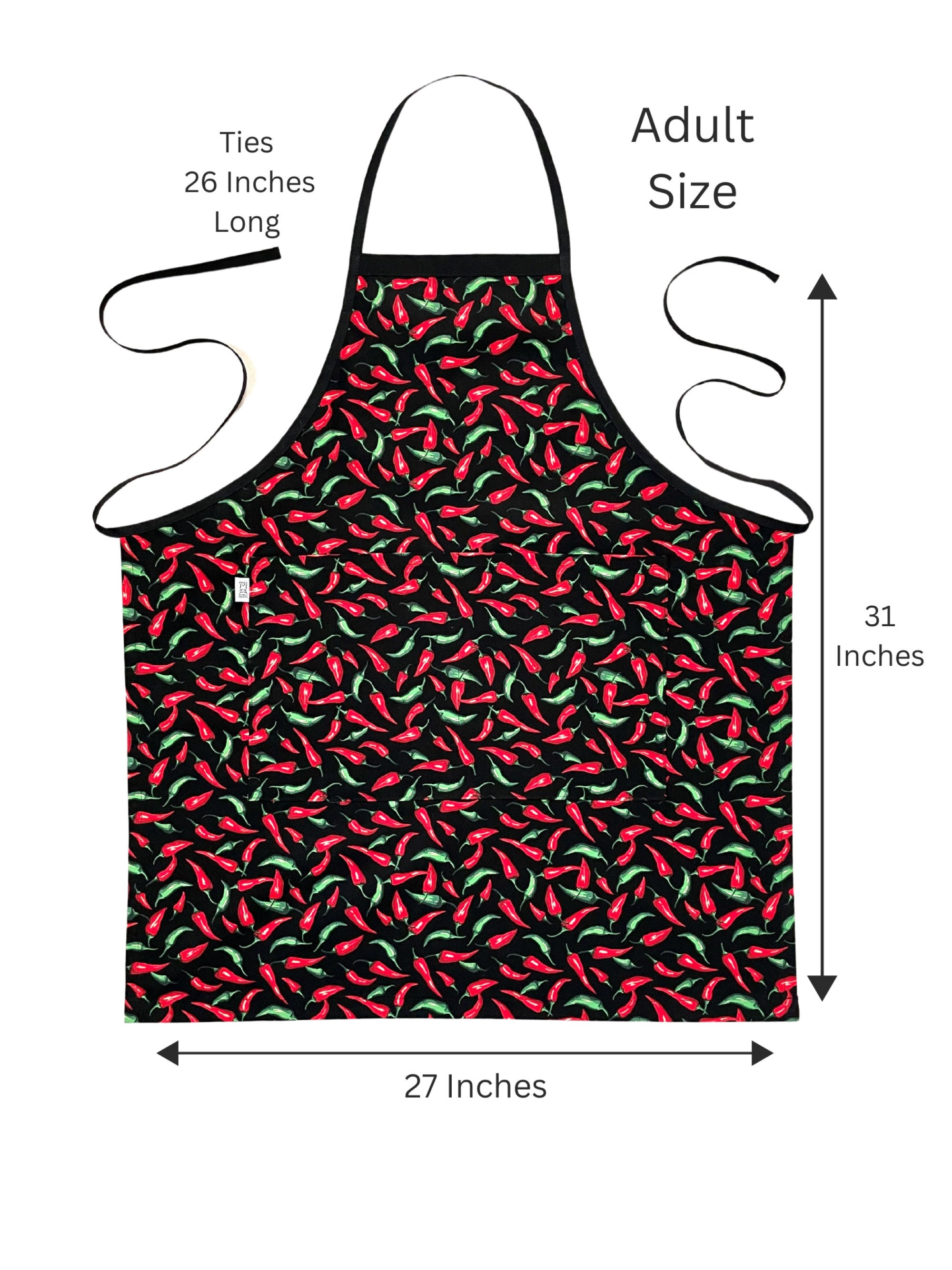 Chili Pepper Apron, Gourmet Cooking Apron, Hot Peppers Bib Apron, Tex ...
