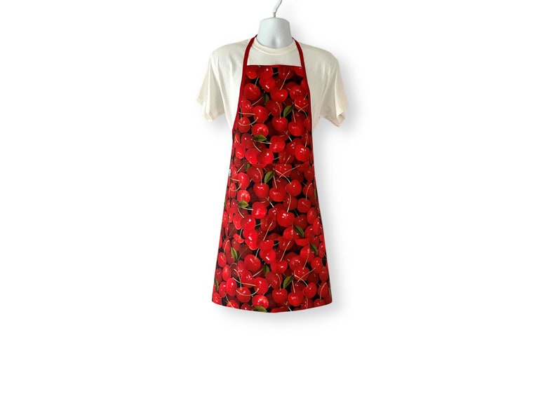 Cherry Apron Cute Cherries Apron Apron With Pockets Fun - Etsy