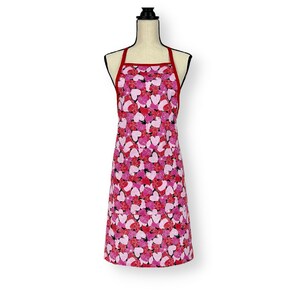 Red Heart Apron in Cotton, Sweetheart Apron With Red Trim and Ties ...