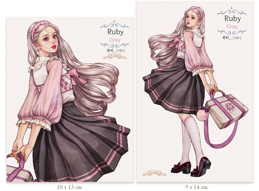 Ruby / Paper Girl Stickers / Watercolor Illust / 4color / 40sheets - Etsy