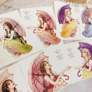 HANA / Girl Stickers / Watercolor Illust - Etsy