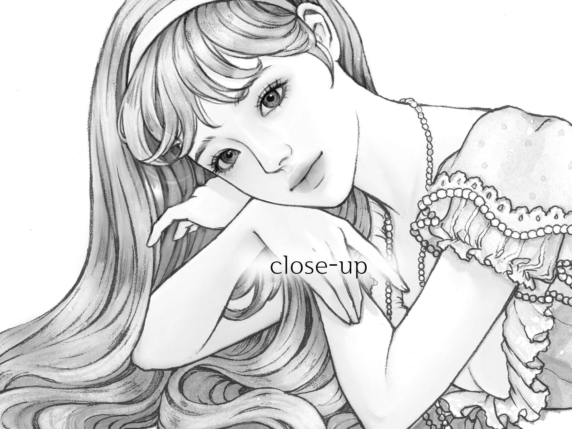 Sara / Coloring Page Coloring PDF for Adults Grayscale - Etsy