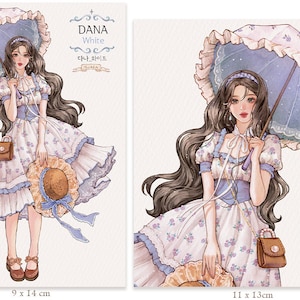 Dana / Paper Girl Stickers / Watercolor Illust / 4color / 40sheets - Etsy