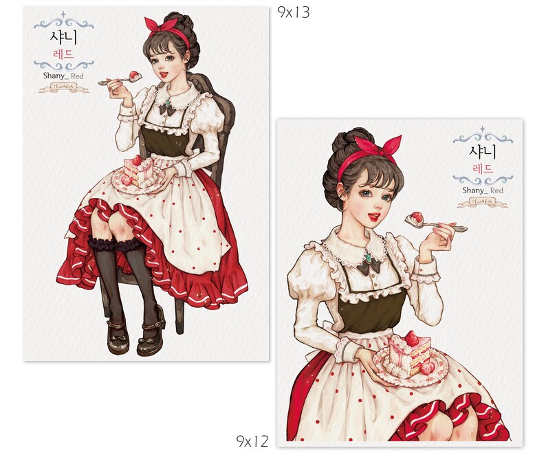 Shany / Girl Stickers / Watercolor Illust - Etsy