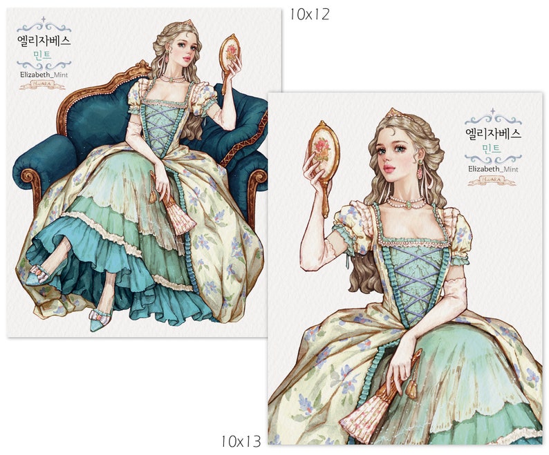 Elizabeth / Girl Stickers / Watercolor Illust - Etsy