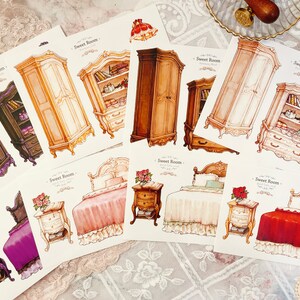 Sweet Room / Paper Stickers / Watercolor Illust - Etsy