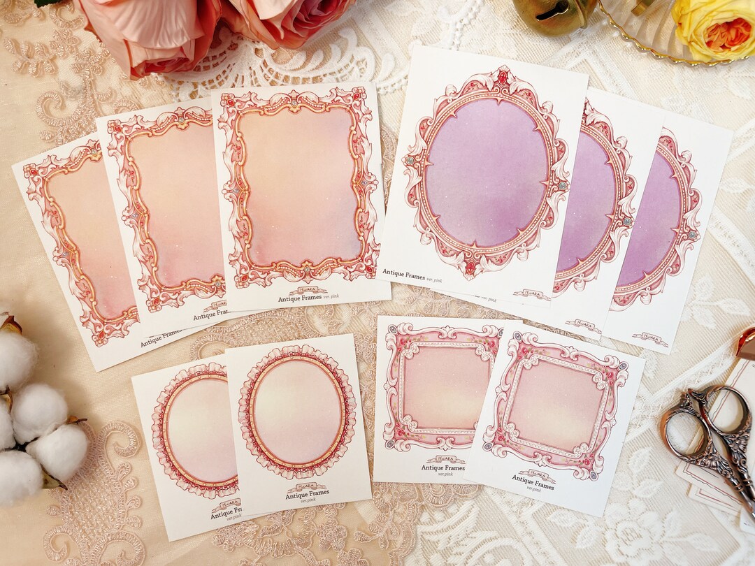 Antique Frame / Paper Stickers / Watercolor Illust - Etsy