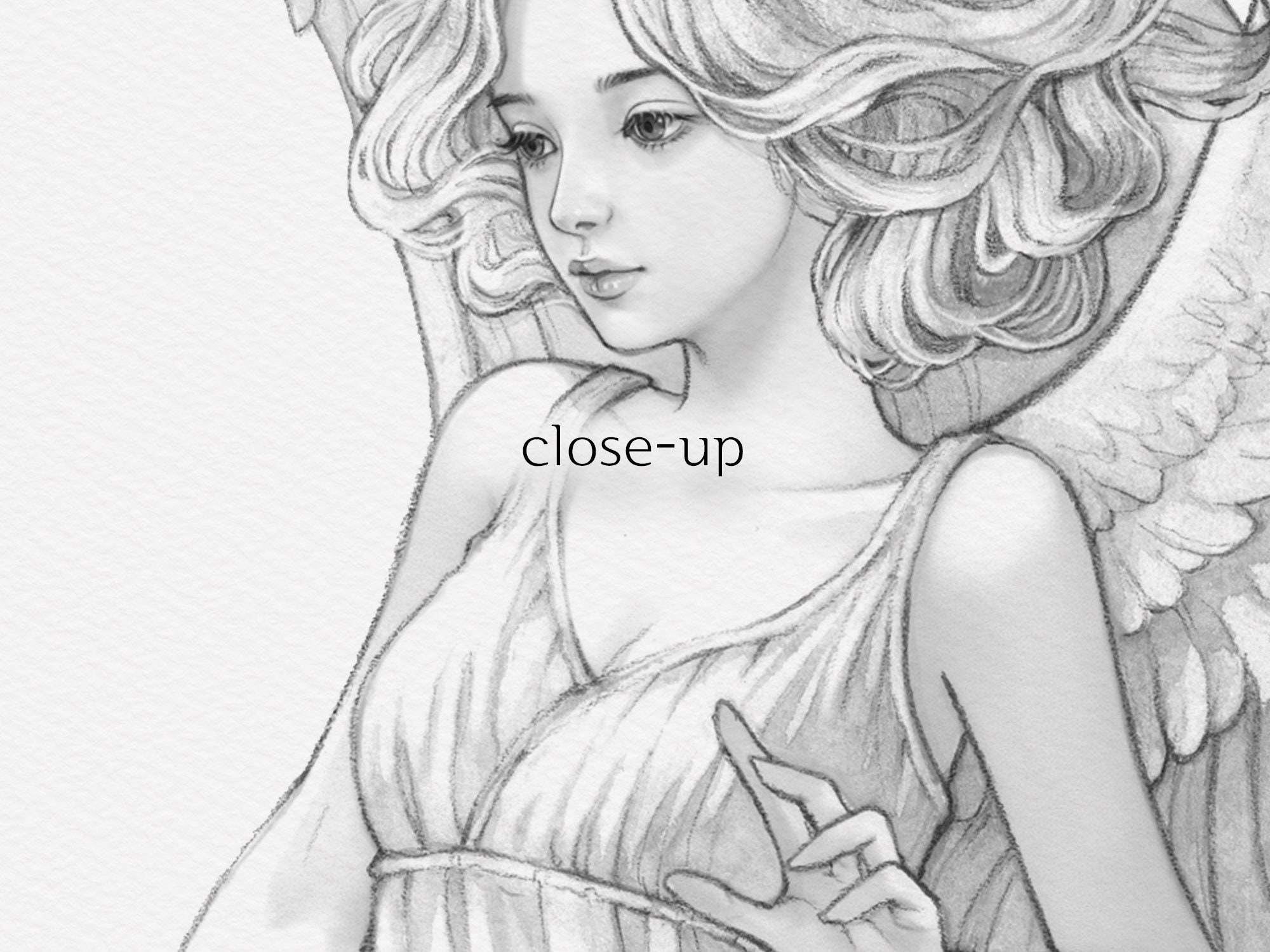 ANGEL / Coloring Page Coloring PDF for Adults Grayscale | Etsy