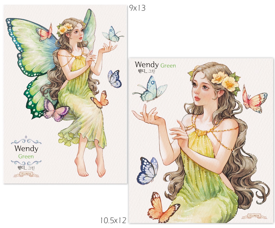 Wendy / Paper Girl Stickers / Watercolor Illust / 4color / 40sheets - Etsy