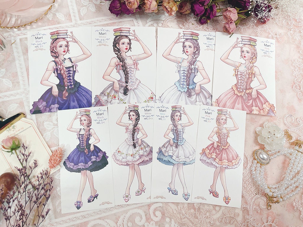 Mari / Paper Girl Stickers / Watercolor Illust / 4color / 40sheets - Etsy