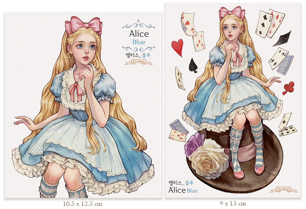 Alice / Paper Girl Stickers / Watercolor Illust / 4color - Etsy
