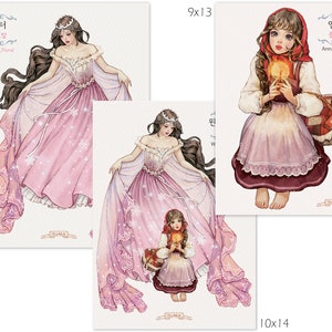 Winter&anna / Girl Stickers / Watercolor Illust - Etsy