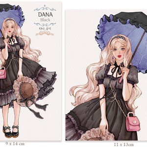 Dana / Paper Girl Stickers / Watercolor Illust / 4color / 40sheets - Etsy