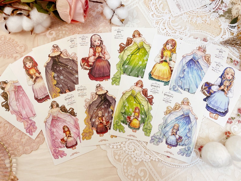Winter&anna / Girl Stickers / Watercolor Illust - Etsy UK