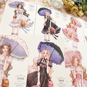 Dana / Paper Girl Stickers / Watercolor Illust / 4color / 40sheets - Etsy