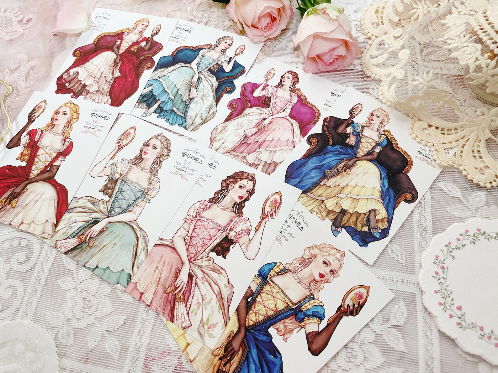 Elizabeth / Girl Stickers / Watercolor Illust - Etsy