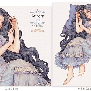 Aurora/ Paper Girl Stickers / Watercolor Illust / 4color / 40sheets - Etsy