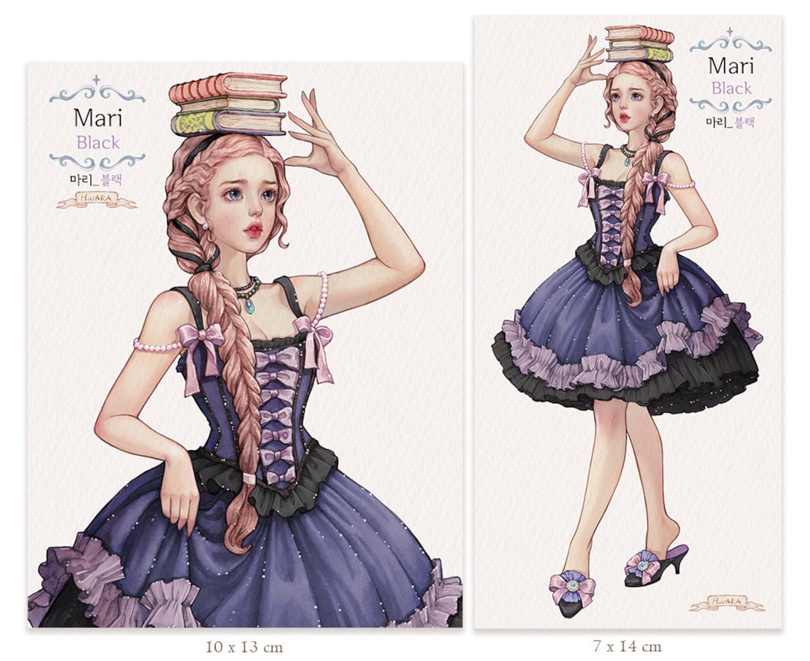 Mari / Paper Girl Stickers / Watercolor Illust / 4color / 40sheets - Etsy