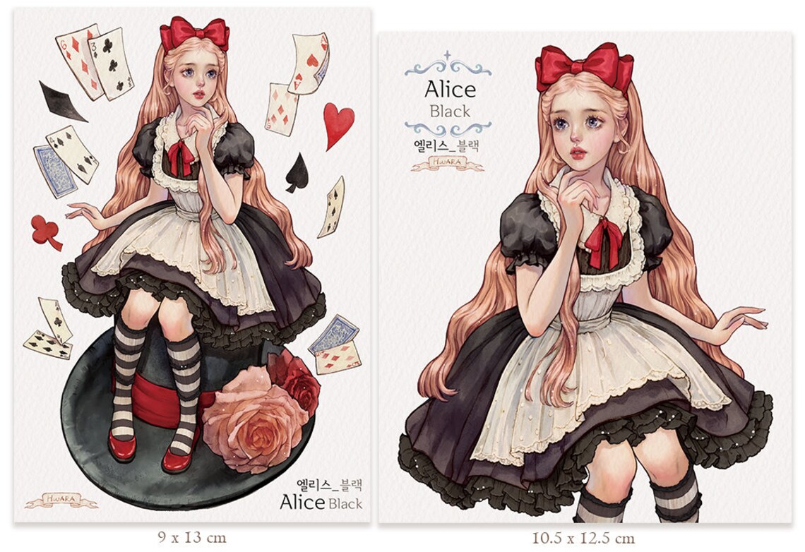 Alice / Paper Girl Stickers / Watercolor Illust / 4color - Etsy