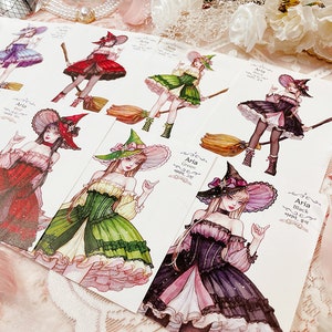Aria / Paper Girl Stickers / Watercolor Illust / 4color / 40sheets - Etsy