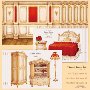 Sweet Room / Paper Stickers / Watercolor Illust - Etsy