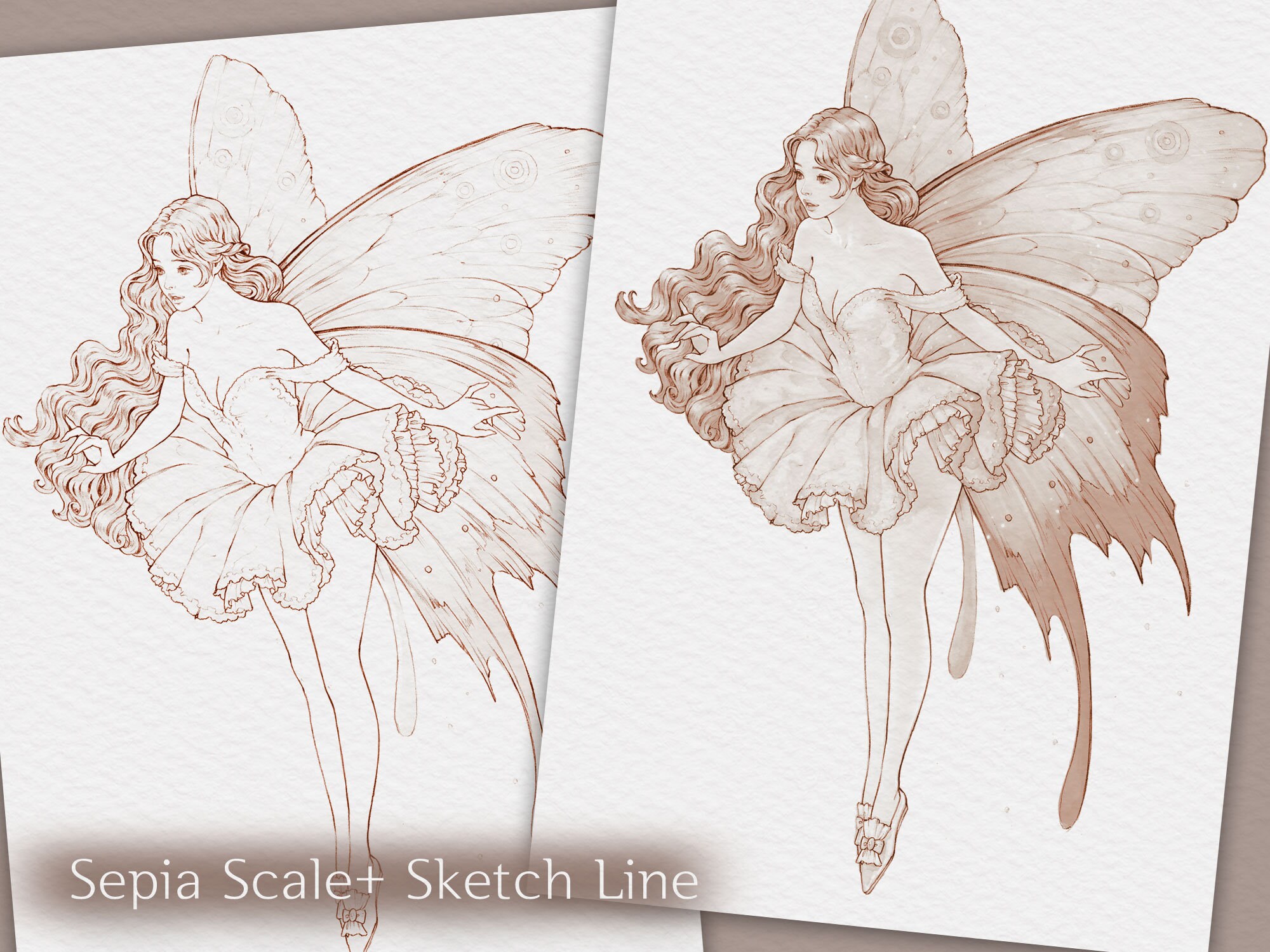 Fairy / Fairy Tale Coloring Page PDF for Adults Grayscale | Etsy