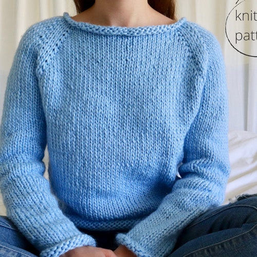 PATTERN Chunky Knit Sweater // Easy Simple // for Beginners // - Etsy