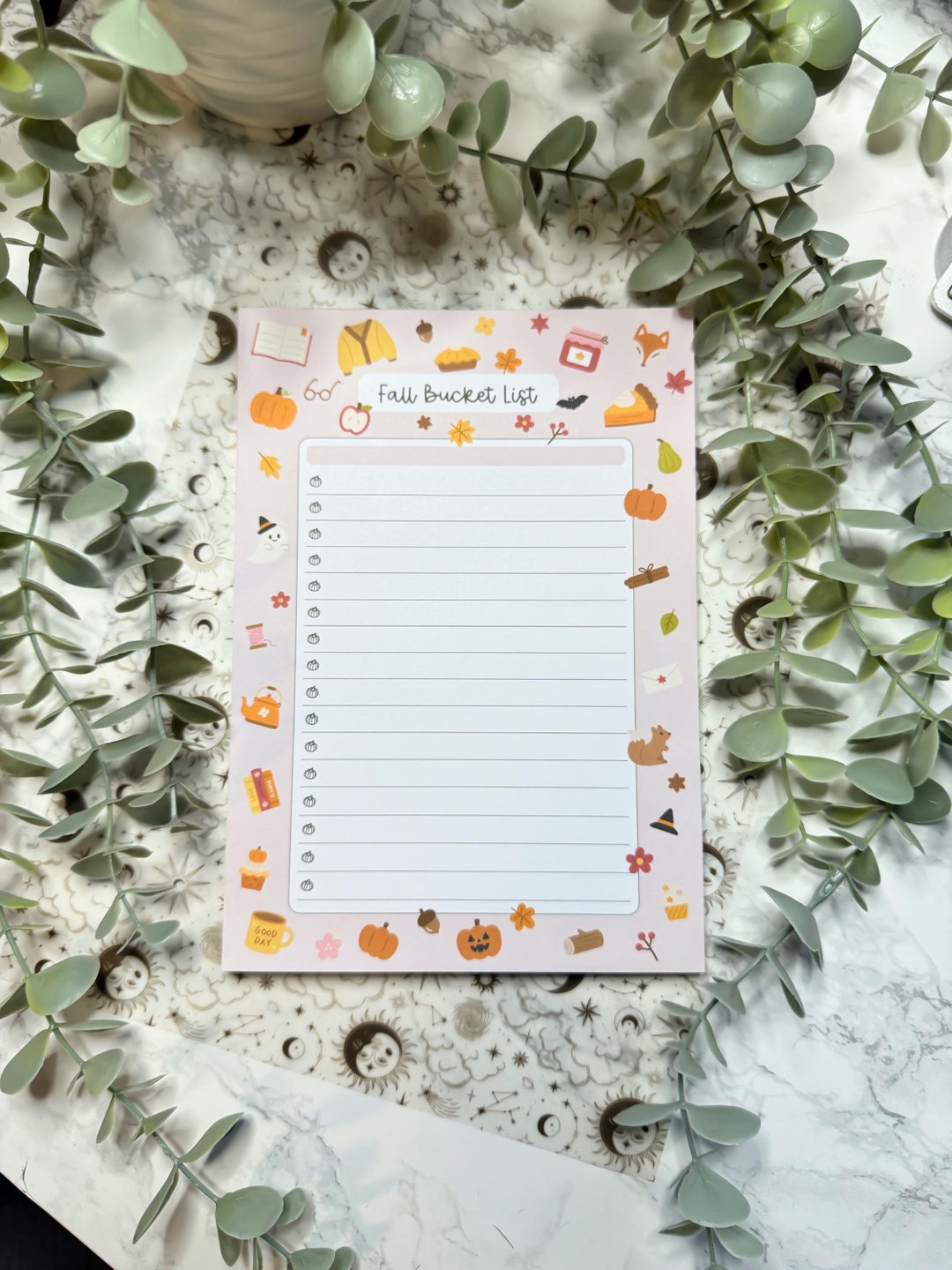 A5 Notepad, Fall Bucket List Notepad, Autumn Notepad, Tear Away Pages ...