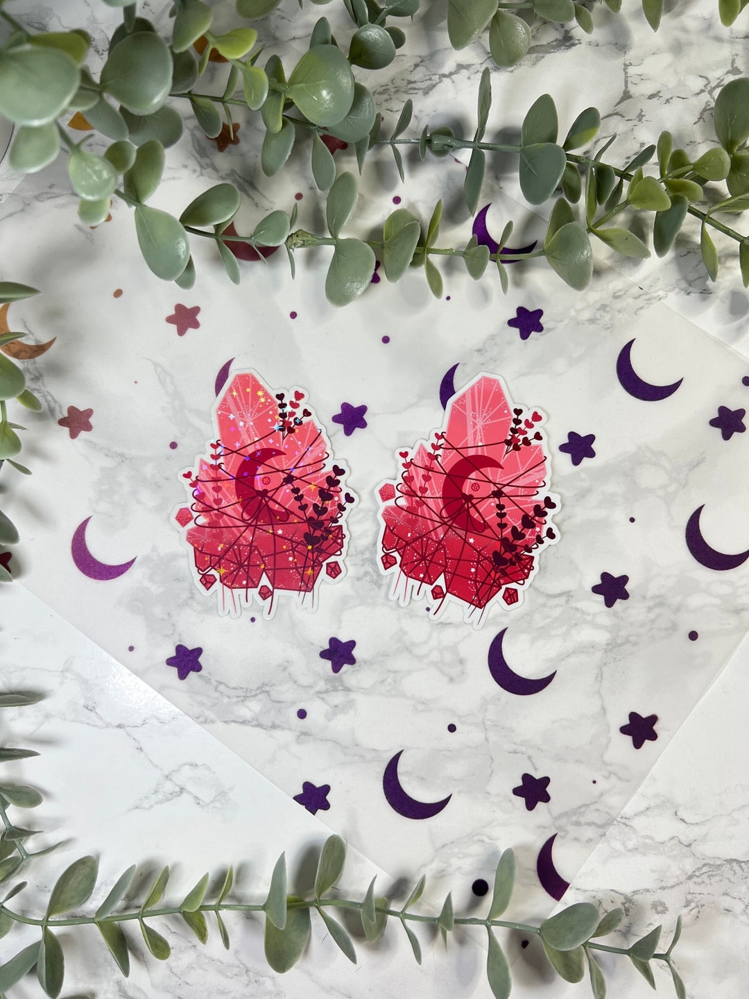 Pink Spinel Crystal Sticker, Crystal Sticker, Transparent, Clear ...