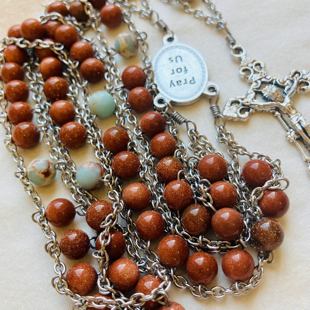 Goldstone Guadalupe Ladder Rosary - Etsy