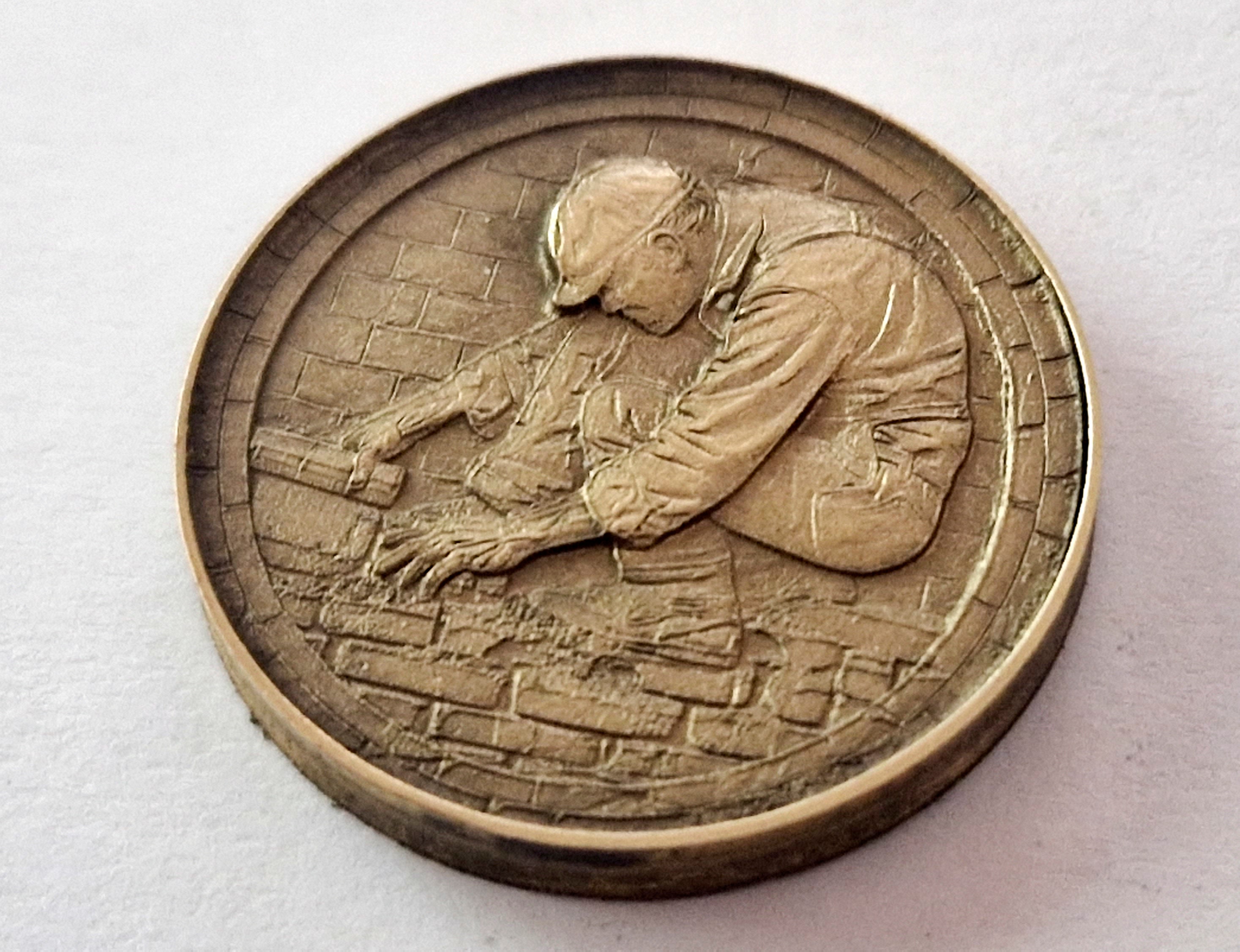 COINS 3D Bricklayer Relief File for Laser Carving, 3D Printing, or CNC ...