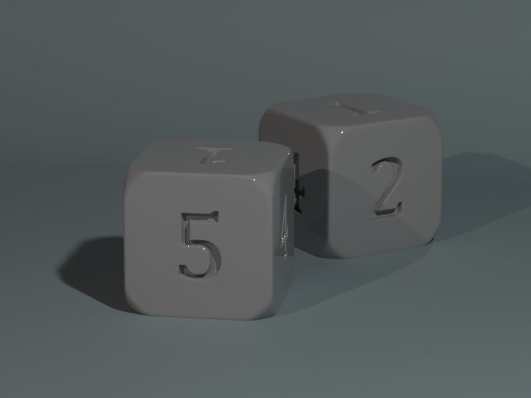 3D Digital Model of a Dice File With Numbers for Download Ideal for 3d ...