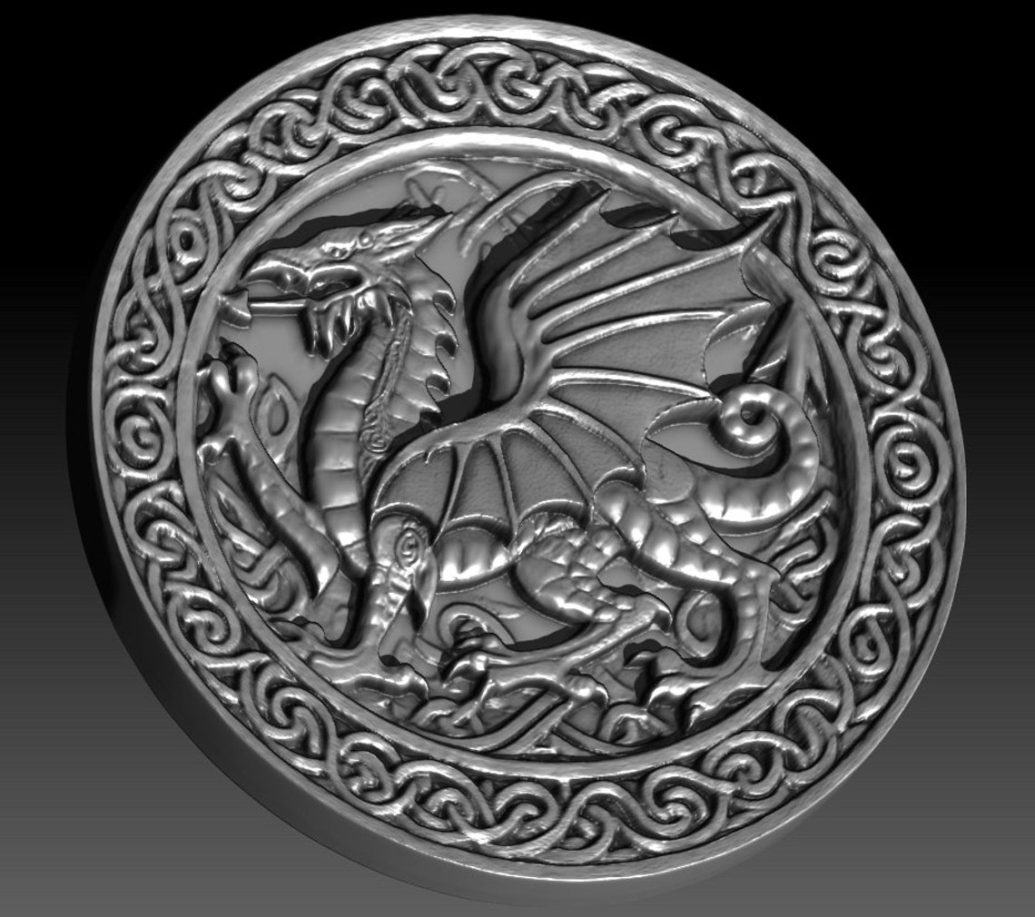 COINS Welsh Dragon With Celtic Knot Surround 3D Sculpture Perfect for ...