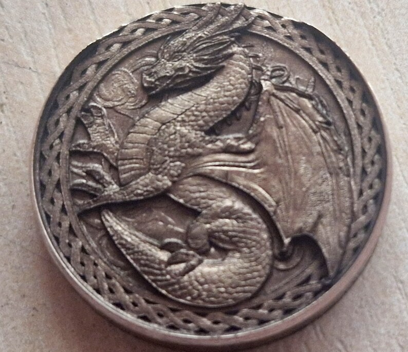 COINS Medieval Dragon and Celtic Knots Circular 3D Relief File ...