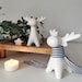 Ceramic Reindeers Christmas Ornament Festive Decoration White Reindeer ...