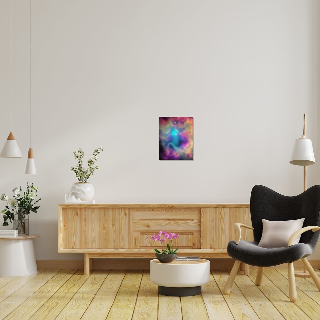 Colorful Galaxy Poster Space Art Neon Nebula Poster Pink Stars Galactic ...