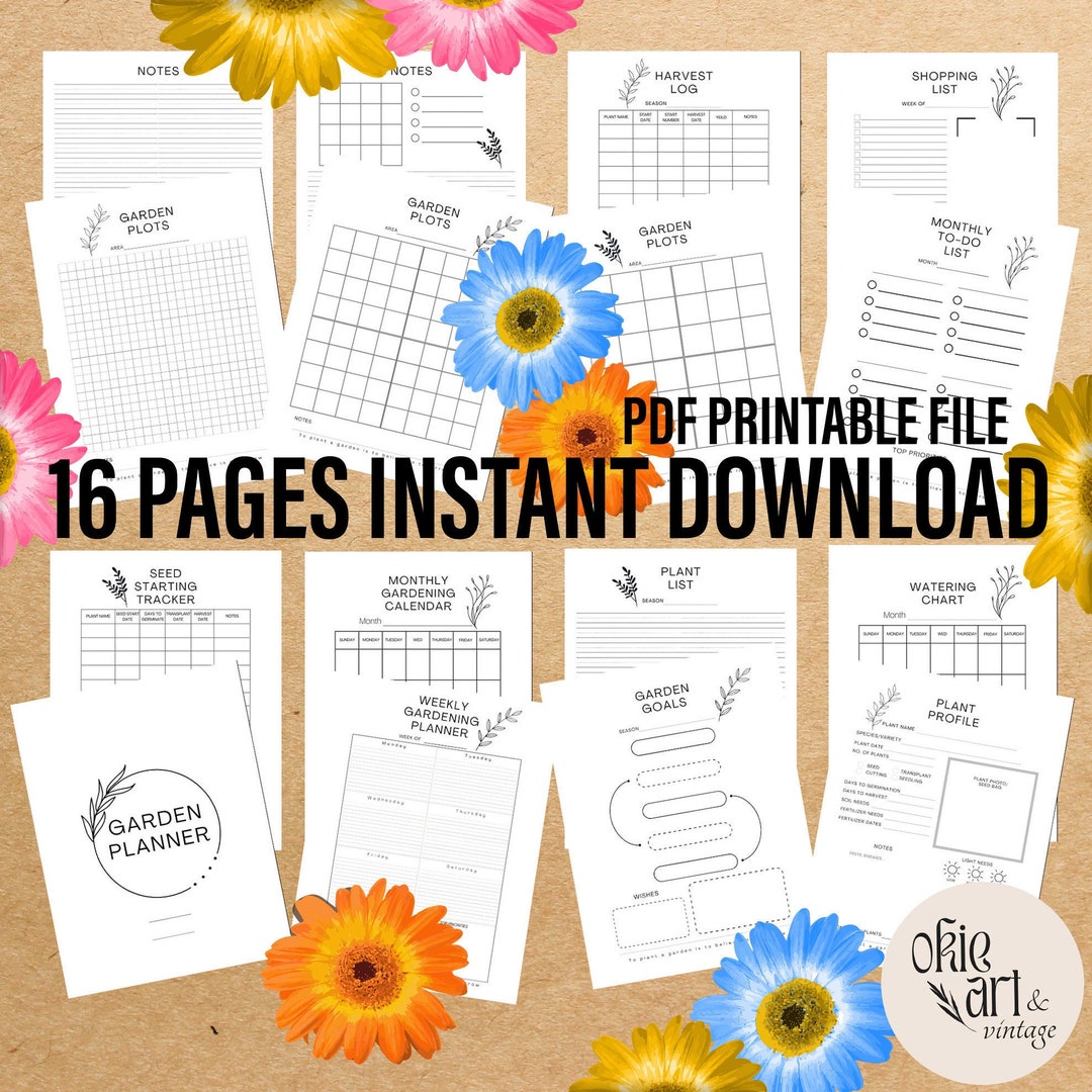 Garden Planner Printable Garden Planting Tracker Print Garden To-do ...