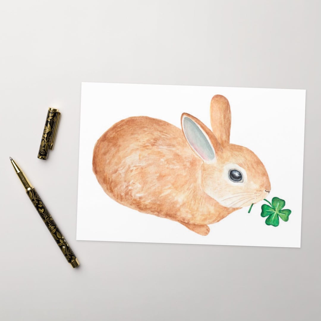 Lucky Rabbit St. Patrick's Day Card, Saint Patty's Day Clover Bunny ...