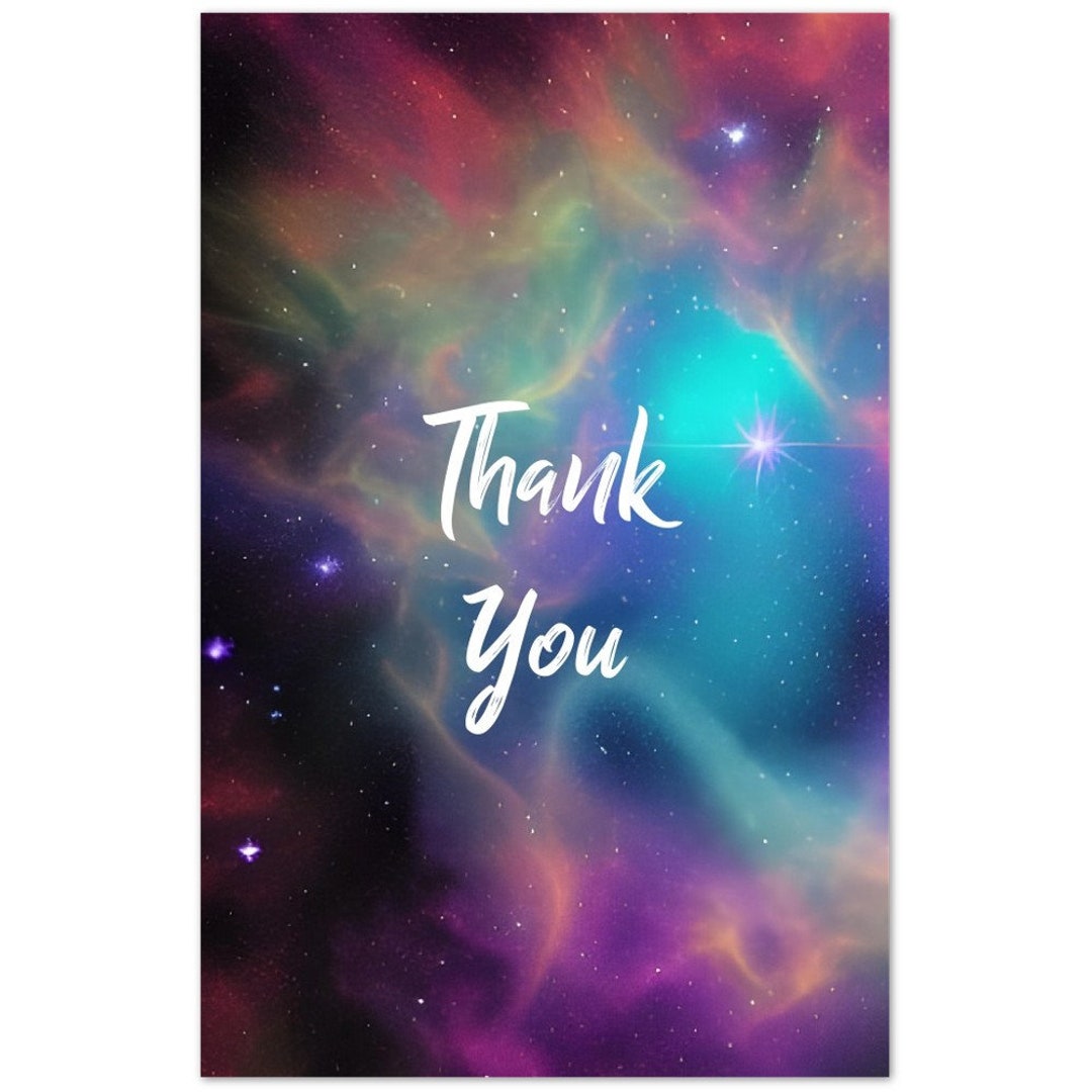 Outer Space Thank You Cards, Pack of 10 Cards, Two-sided With Envelopes ...