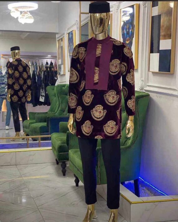Isiagu African Men Shirt Lion Head Attire for Igbo Wedding - Etsy