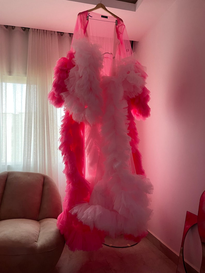 Royal Blue Fluffy Tulle Robe House Coat Boudoir Dressung - Etsy