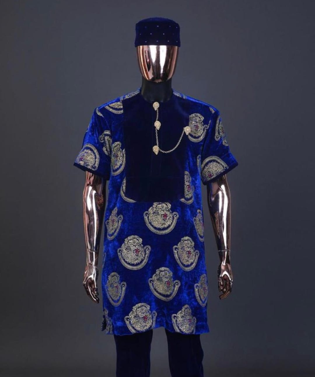 Isiagu Lionhead African Mens Shirt / Igbo Traditional Attire - Etsy