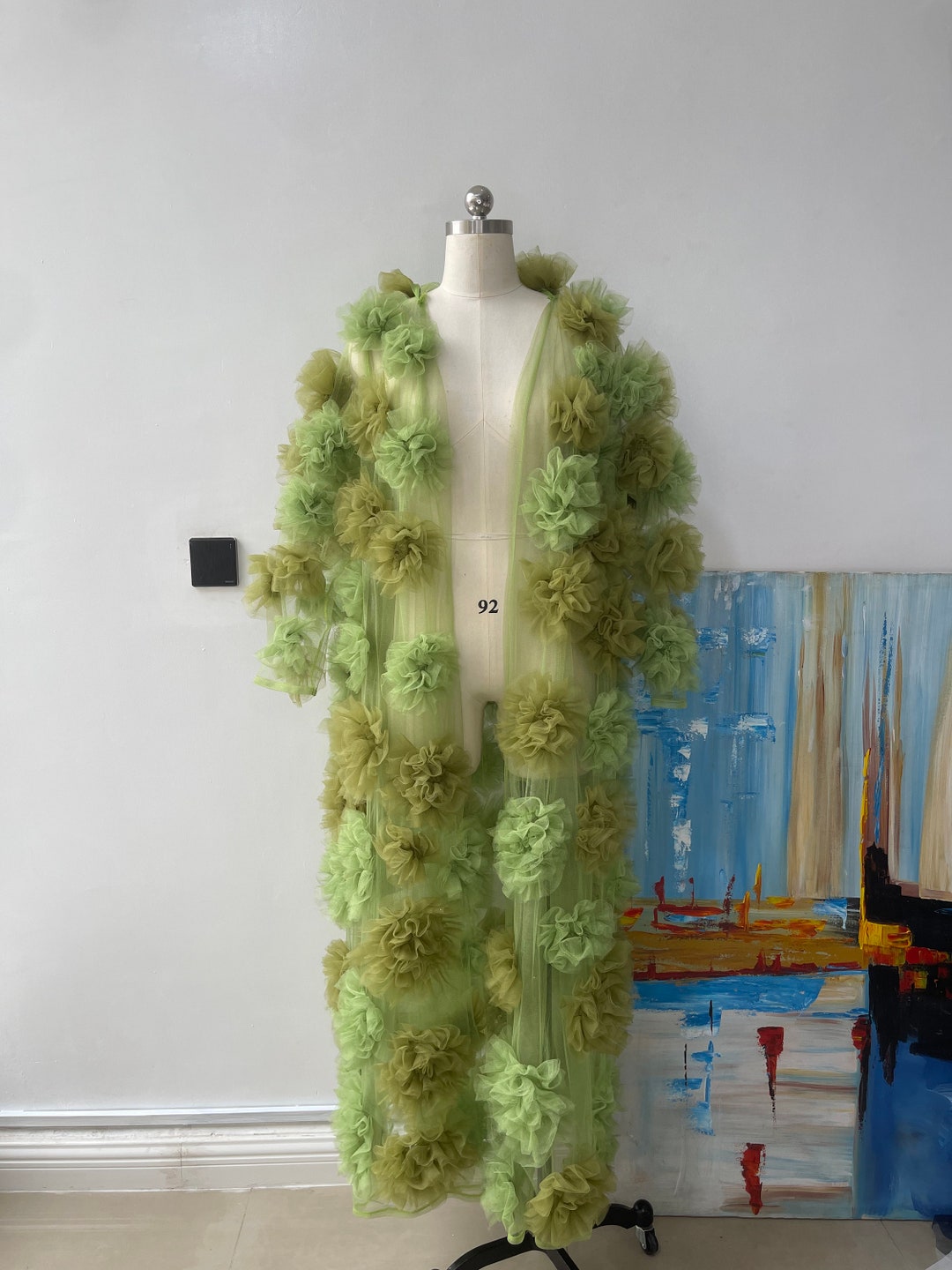 Green Awesome Jacket /different Shades of Green Ruffles Hooded - Etsy